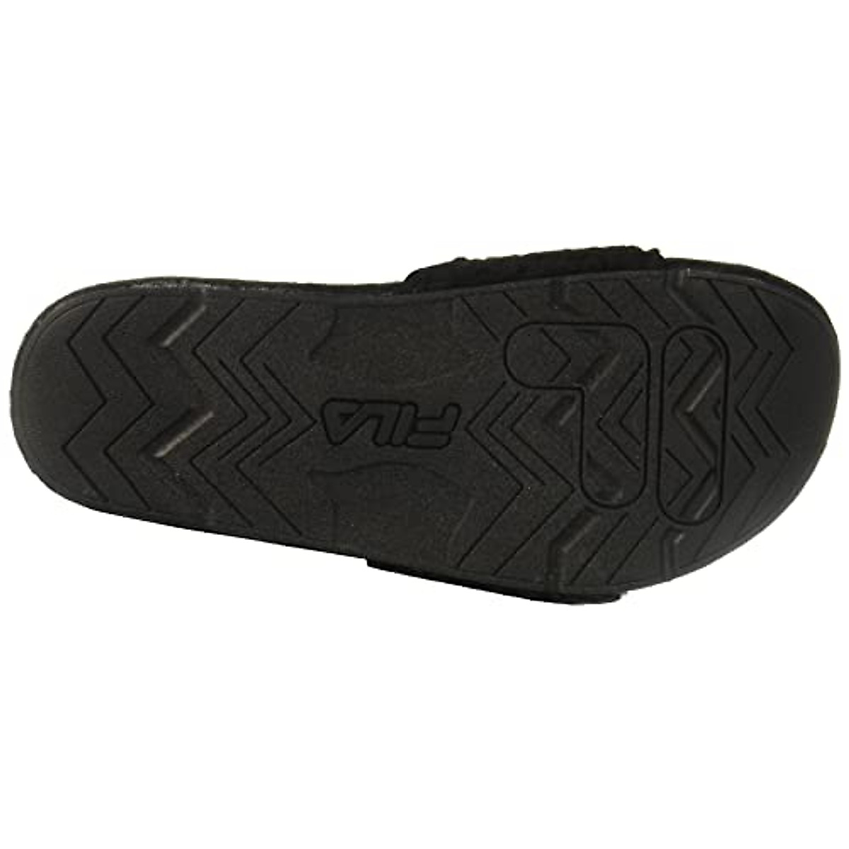 Fila Women's Fuzzy Slide Sandal, Black Red/White, 9