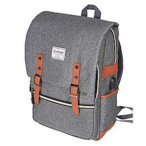 Rockland Heritage USB Laptop Backpack, Grey, Large