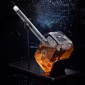 Thors Hammer Whiskey and Wine Decanter 2000ml by The Wine Savant, Miljoner for Tequila, Bourbon, Scotch, or Wine - Thor Avengers Gifts, Marvel Style Gifts, Mjölnir Gifts for Dad