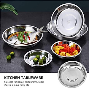 Cabilock 10pcs Stainless Steel Sauce Dish Appetizer Tray Dipping Bowls Seasoning Portion Condiment Tray Sauce Plates for Sauce Ketchup BBQ Sauce Seasoning