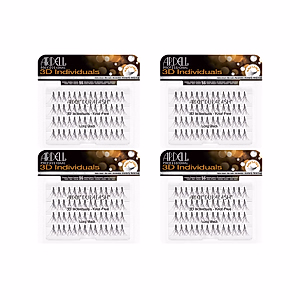 Ardell 3D Individuals Long Black False Lashes x 4 packs