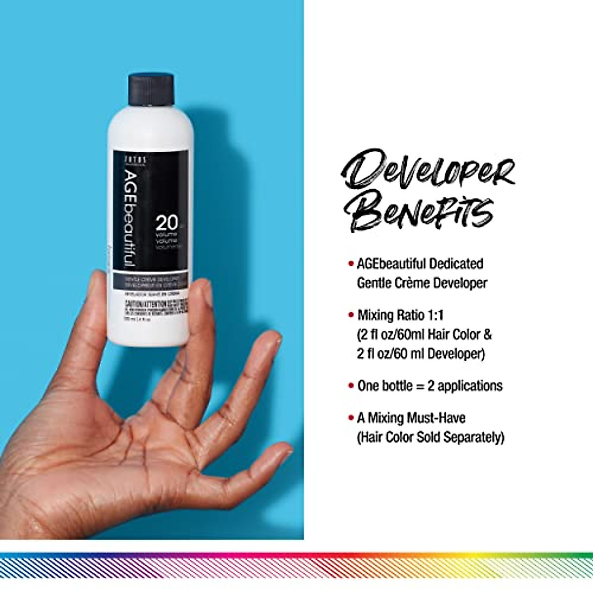 AGE beautiful 20 Volume Gentle Creme Hair Developer | For Permanent Hair Color Dyes, Toners, Lighteners | Professional Salon Coloring | Long Lasting Haircolor | 4 Fl Oz