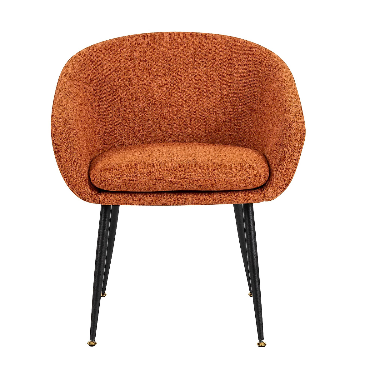 GIA Home Furniture Series Modern Linen Living Room Arm Chair with Matt Black Iron Leg, 2 Pack, Orange