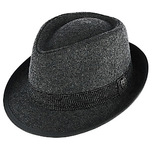 Ascentix Men’s Fedora, 2” Brim, Timeless Classic, Size 22” - 22 ⅜”, M, Grey