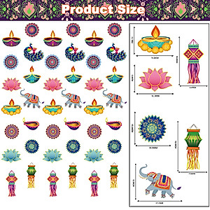 HOWAF 6pcs Happy Diwali Hanging Decoration Diwali Hanging Banner Festival of Lights Paper Circle Garlands Hanging Strings for Rangoli Diwali Indian Deepavali Party Decoration Favor 6.5ft