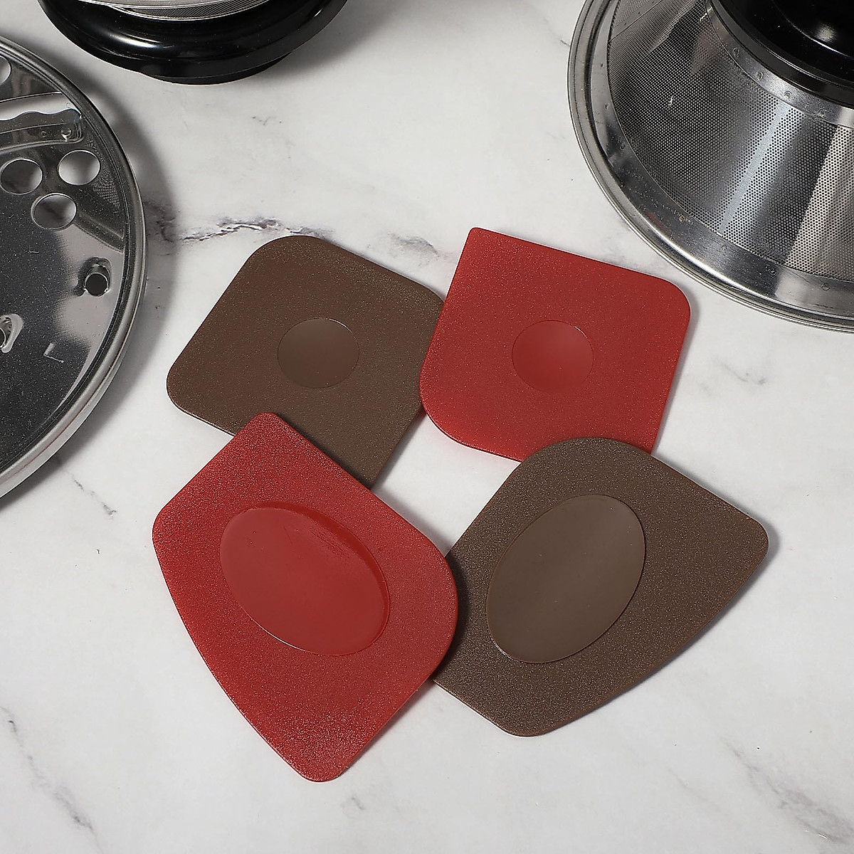 4 Pcs Pan Scraper Tool, Plastic Scraper Tool, Kitchen Pot Food Scraper Non-Scratch Scraper, Multifunctional Scraper Tool for Kitchen for Cleaning Grease Burnt Food