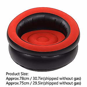 ASHATA Inflatable Leisure Sofa, Simple Sofa Flocking Couch, Inflatable Chair Ergonomic Design Air Chaise Lounge Portable Blow Up Sofa, for Room Balcony Garden Terrace (Red)