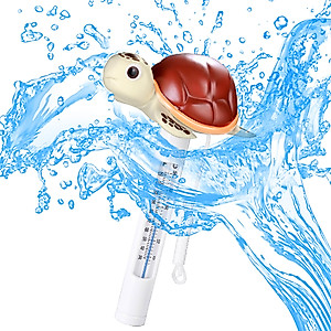 MKLZ Pool Thermometer Floating, Easy Read Pool Temperature Thermometer Large, Cute Water Temp Floater with String for Cold Plunge, Outdoor & Indoor Swimming Pools, Hot Tub, Ice Bath, Spas（Whale）