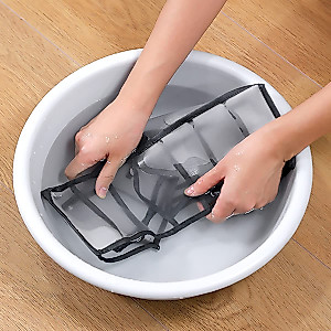 JIESMAERT Wardrobe Clothes Organizer Large Mesh Clothes Storage Containers Foldable Closet Organizer Bins, Visible Grid Storage Box for Bra, Underwear, Socks, Skirts, T-shirts, Jeans Pack of 3