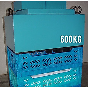 AYKASA Collapsible Storage Bin Container Basket Tote, Folding Basket Crate Container : Storage, Kitchen, Houseware Utility Basket Tote Crate = Maxi-Box Comfort Lock (Navy)