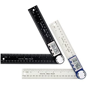 2 Pieces Digital Angle Finder Protractor 2 in 1 Angle Finder Ruler with Large LCD Display DIY Angle Measuring Tool Construction Protractors for Woodworking Carpenter 200 Mm/ 7.87 Inches
