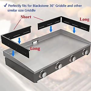 GasSaf Wind Guard Fits for 5015 Blackstone 36" Griddle and Other Griddle, Black Wind Screen