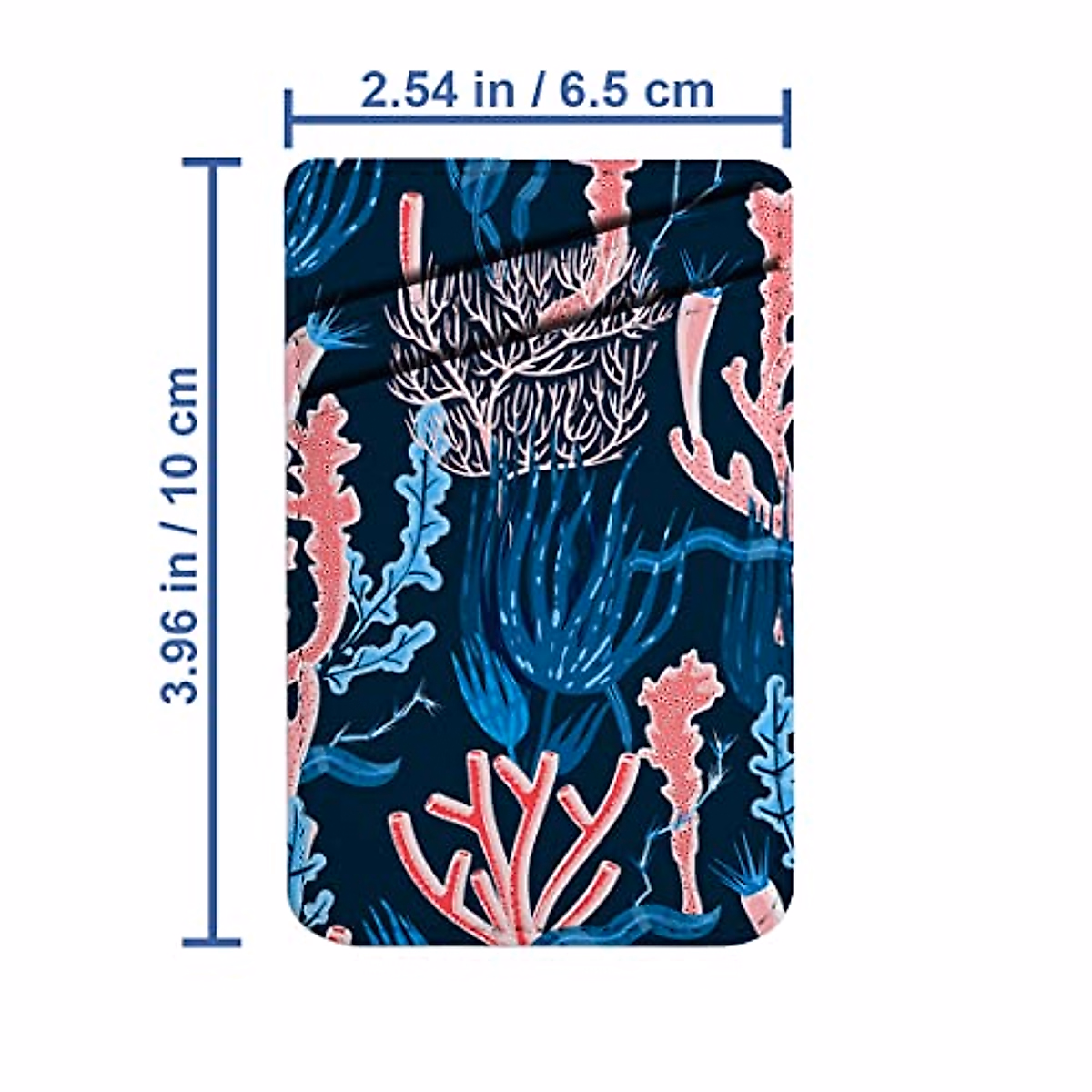 Pack of 2 - Cellphone Stick on Leather Cardholder ( Colorful Deep Sea Coral Seaweed Pattern Pattern ) ID Credit Card Pouch Wallet Pocket Sleeve