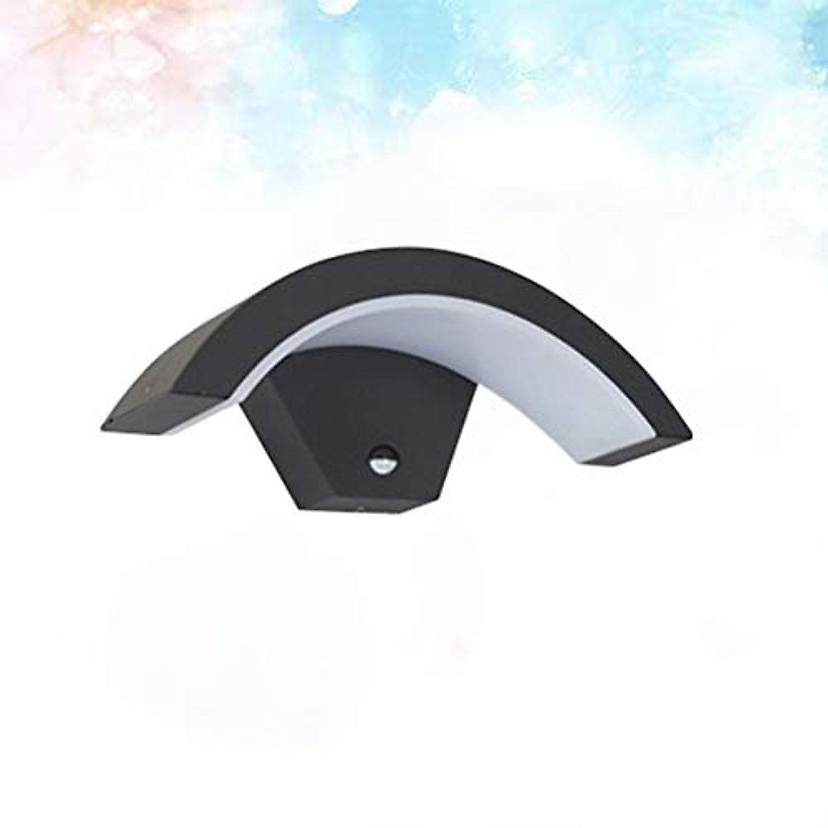 Mobestech Modern Arc Shape 12W Outdoor Light Sense Wall Light Waterproof Garden Courtyard Lamp for Home Farmyard Balcony Aisle Corridor ( White )