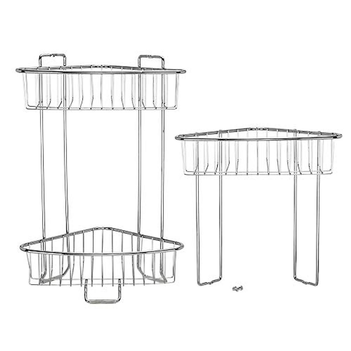 ToiletTree Products Rust Proof Stainless Steel Shower Floor Caddy, 3 Tiers (Assembly Required - Screwdriver Included) (Collapsible)