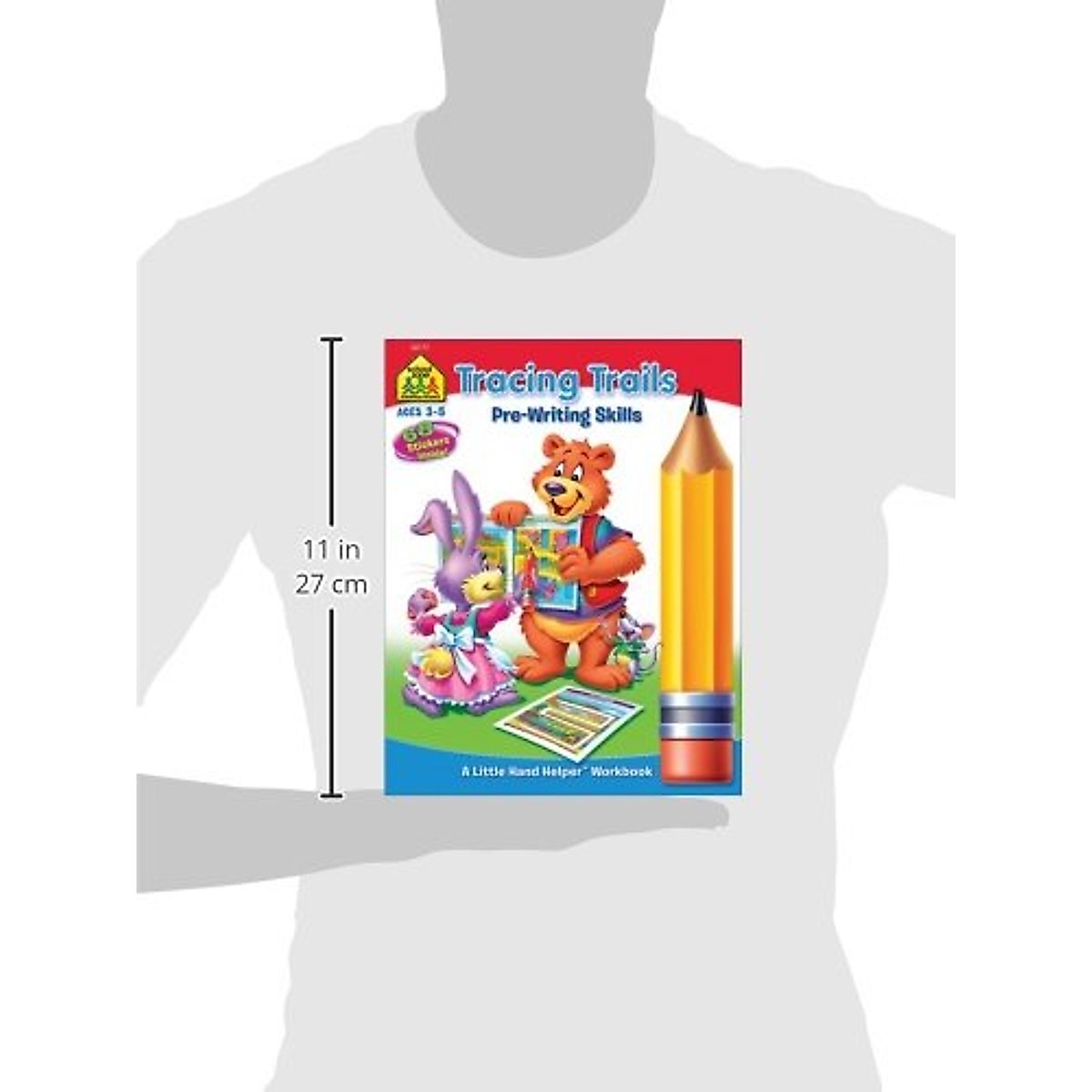School Zone - Tracing Trails Workbook - 32 Pages, Ages 3 to 5, Preschool, Pre-Writing, Intro to Shapes, Alphabet, Numbers, and More (School Zone Little Hand Helper™ Book Series)