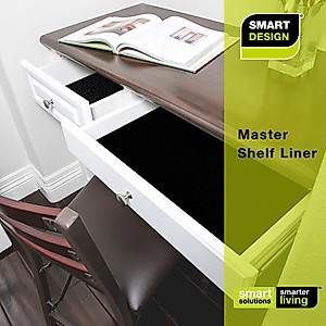Smart Design Master Solid Grip Shelf Liner - 18 Inch x 4 Feet - Non Adhesive, Strong Grip Bottom, Easy Clean Kitchen Drawer, Cabinet, Cupboard Dresser Protector Cover, Non Slip Rubber Mat - Taupe