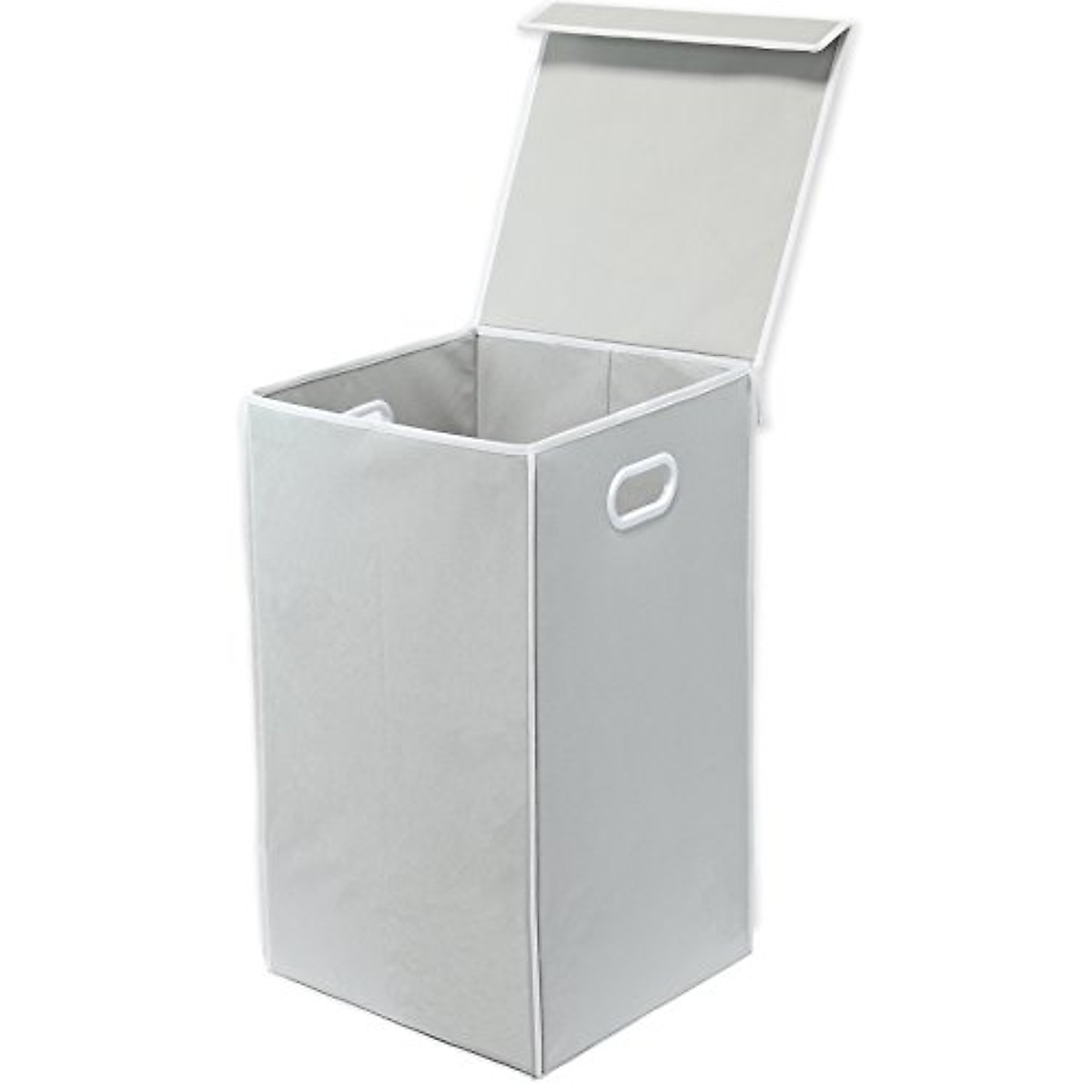 Simple Houseware Foldable Laundry Hamper Basket with Lid, Grey