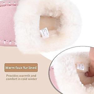 Toddler Kids House Shoes Slippers with Memory Foam Fuzzy and Warm Cozy Comfort Fleece Clog Slip On Sole Protection for Boys Girls Indoor Outdoor U422BBLFX217.SY-Pink-23