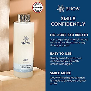 SNOW Oral Care Teeth Whitening Mouthwash | Alcohol Free Whitening Mouthwash | Promotes Fresh Breath and White Teeth | Made with Soothing Aloe for Sensitive Gums (Arctic Frost)