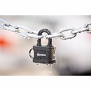 BRINKS - 40mm Laminated Steel Weather Resistant Padlock - Vinyl Wrapped and Chrome Plated with Hardened Steel Shackle(Color May Vary)