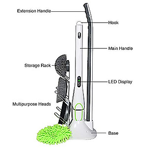 Toxz Multifunctional Stubborn Handheld Cleaning Brush Portable Four-Piece for Family Car White,Waterproof,Adjustable Head(Ship from US!)