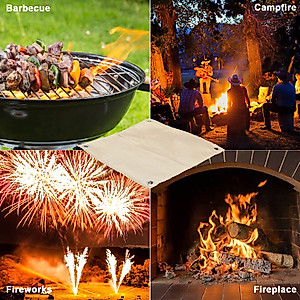 Washranp Fire Mat Glass Fiber Heat Insulation Grass Protection Reusable Easy to Carry Fireproof Blanket Fire Pit Mat for Outdoor Barbecue Camping 50 * 50cm