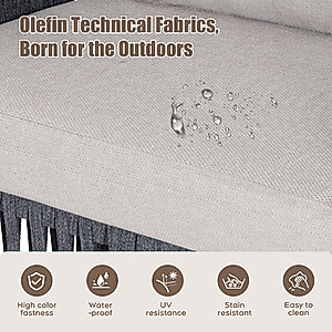 ROCKINGRUN 3 Pieces Outdoor Swivel Rocker Chair Set of 2,Outdoor Patio Glider Chair Rattan with Steel Side Table,Soft Cushions,Outdoor Patio Furniture Sets for Outside Deck Porch Garden,Dark Grey