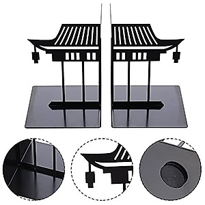 HALOU 1 Pair of Practical Metal Bookends Chinese Style Bookshelf Book Stands Reading Bookshelf