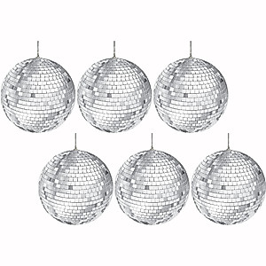 The Dreidel Company Mirror Disco Ball With Attached String For Hanging Ring, Reflects Light, Party Favor, 2" (6-Pack)
