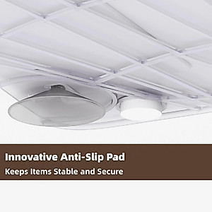 Lazy Susan for Refrigerator, Growfessor Refrigerator Lazy Susan with Unique Anti-Slip Design – Rectangular, Easy Glide with 4 Strong Suction Cups, 15.75" X 11" – Premium Refrigerator Storage Solution