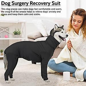 Hamiledyi Dog Onesie Anti-Licking Dog Bodysuit Spay Surgical Recovery Suit for Dogs Pet Cone Alternative After Surgery Full Body Dog Shedding Suit for Female Male Neuter Dogs Claming Pajamas (XL)