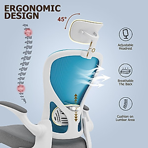 Frylr Heavy Duty Office Chair - Ergonomic Plus Size Desk Chair for Home Office Use, Supportive Mesh Design for Big and Tall People, 400lbs Capacity, Grey
