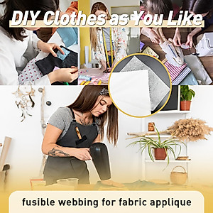 Iffitya Stitch Witchery 20 Sheets, 8" x 12" Fusible Webbing for Fabric Applique, Medium Weight Fusible Interfacing, Stitch Witchery Fusible Bonding Web for Fabric for DIY Crafts