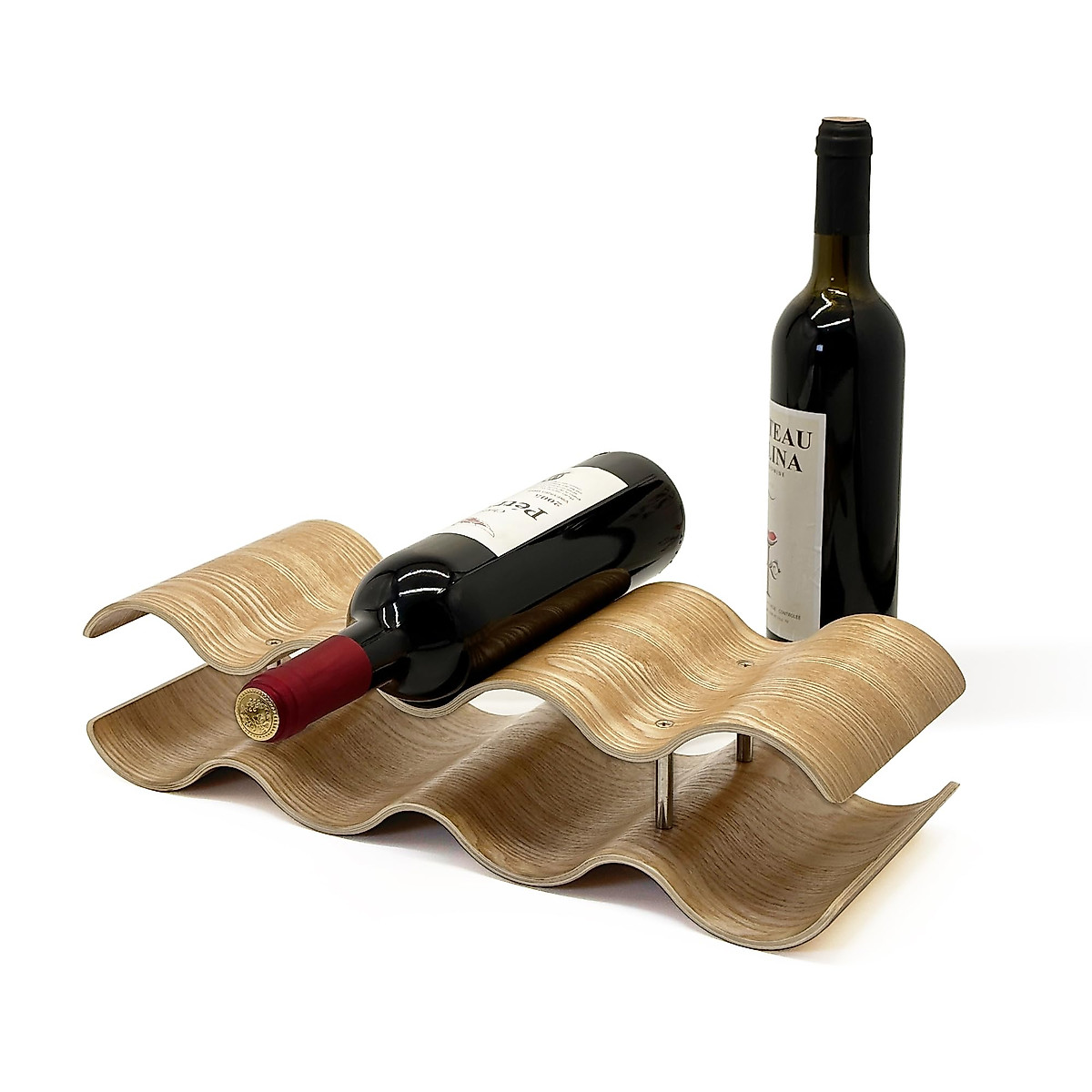 Bellglee Wine Racks Countertop, 2-Tier Wooden Wine Rack Inserts for Cabinet, Bottle Holder Stand, 7 Bottles Freestanding Wine Storage Cabinet Shelf Organizer for Home Décor, Bar and Pantry