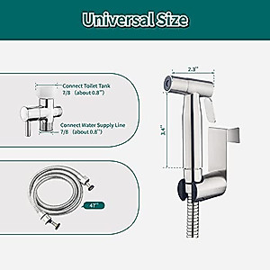 Bidet Sprayer for Toilet, Vitbirih Bidets for Existing Toilets Handheld Bidet Sprayer Adjustable Jet Spray for Toilet Bathroom Muslin Shower Cloth Diaper Sprayer Set Stainless Steel