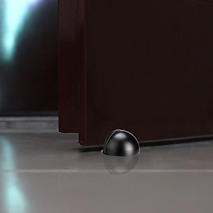 Sumnacon Floor Door Stopper, Stainless Steel Door Stopper with Rubber Bumper-Contemporary Safety Floor Mounted Doorstop with Hardware Screws, Heavy Duty Home Commercial Floor Door Stop (10 Pcs Black)