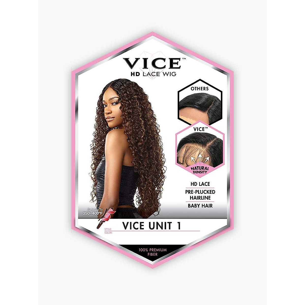 Sensationnel Vice Synthetic HD Lace Front Wig - VICE UNIT 1 (1B Off Black)