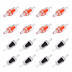 BornFeel Plastic One Way Non-Return Check Valves 16pcs Aquarium Air Pump Accessories for Fish Tank Air Line Tube Tubing Hose Pipe Fitting Clear