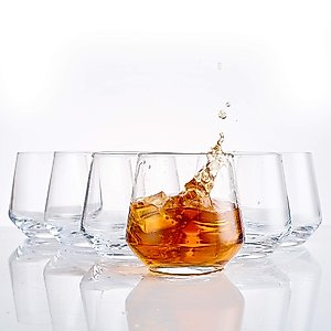 Hyperspace Whiskey Glasses, 12 Ounce Drinking Cups, Wine Glasses Set of 6, Wedding and Celebration Glassware