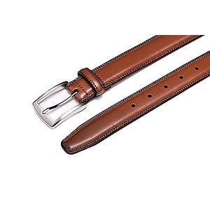 KM Legend Men's Genuine Leather Dress Belt with Premium Quality - Classic & Fashion Design for Work Business and Casual (esBrown, 34)