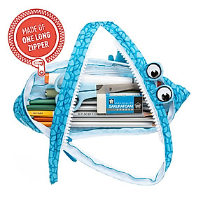 ZIPIT Dino Pencil Case for Boys | Pencil Pouch for School, College and Office | Pencil Bag for Kids (Blue)