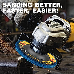 PRETEC Flap Discs 4 1/2 for Angle Grinder, 12 Pcs Flap Discs 40/60/80/120 Grit, 4.5" x 7/8" High Density Zirconia Type 27 Flap Sanding Disc for Grinding, Rust Removal, Sanding and Finishing -12 Packs