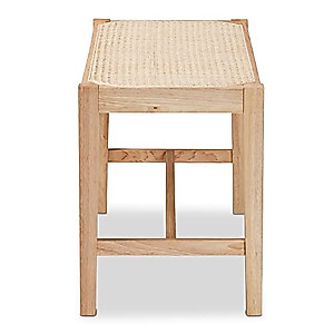 Baxton Studio Danyl Benches, One Size, Beige/Oak Brown