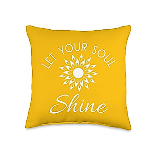 Soul Shine Co Let Your Soul Shine Good Sunshine Vibes Inspiring Quotes Throw Pillow, 16x16, Multicolor