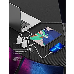 Evajoy Gaming Desk, L Shaped Computer Corner Desk, 53" Ergonomic Gaming Table with Monitor Stands, PC Desk with LED Strips and Power Outlets, Carbon Fiber Surface with Cup Holder, Headphone Hook