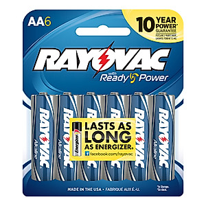 Rayovac AA Alkaline Batteries, 815-6F, 6-Pack