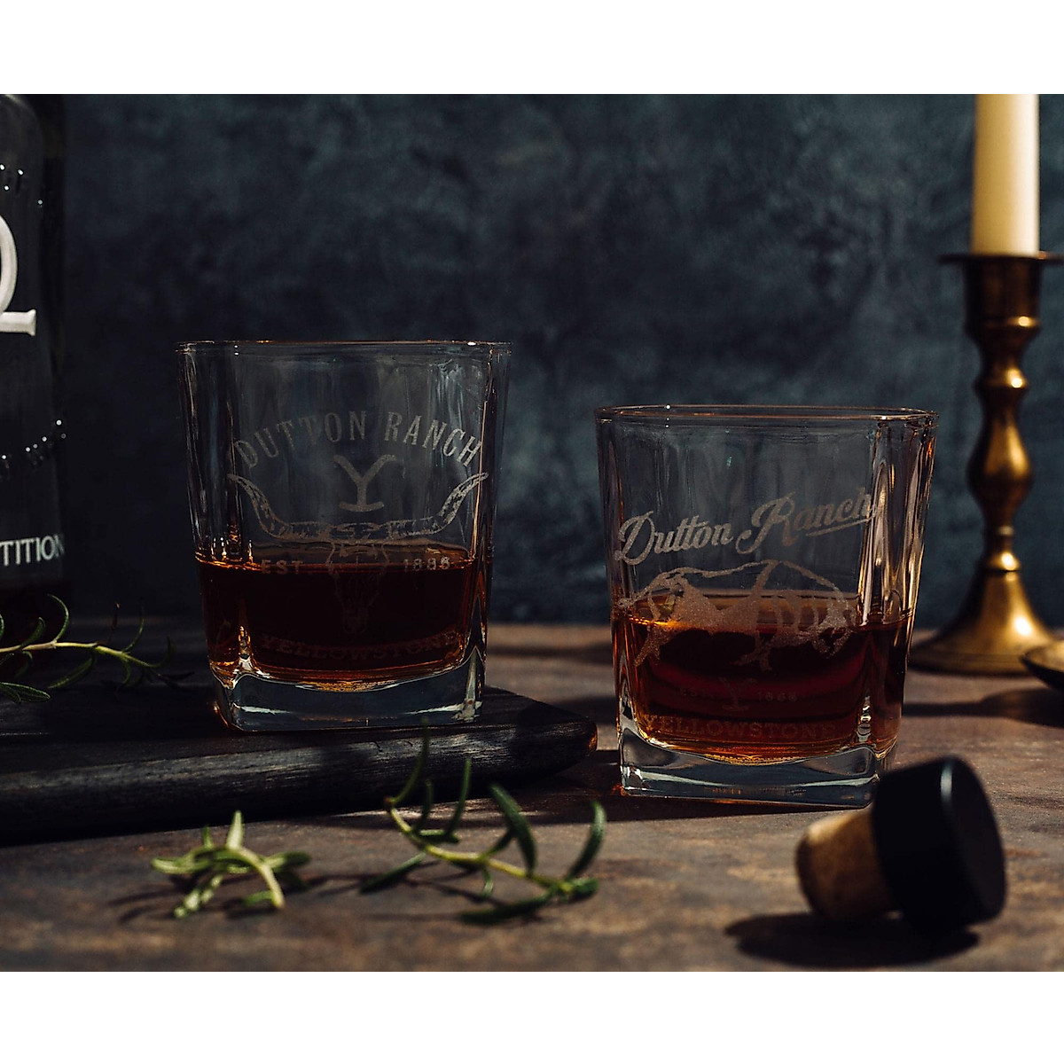 Toynk Yellowstone Dutton Ranch 9-Ounce Mini Rocks Glasses | Set of 2