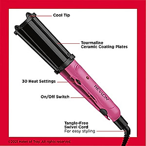 Revlon Tourmaline + Ceramic Hair Waver Iron | For Long Lasting Waves (3/4 in)