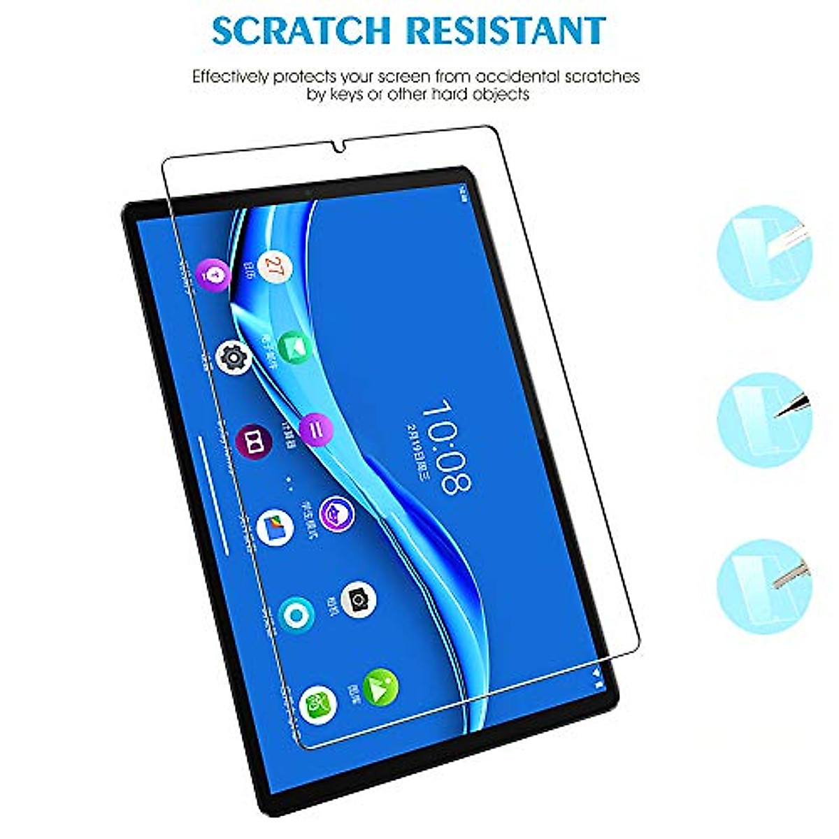 GOZOPO [2 Pack] Screen Protector for Lenovo Tab M10 FHD Plus 2nd Gen/ M10 FHD Plus 10.3 inch TB-X606, Anti-Scratch Tempered Glass Film [NOT fit for M10 Plus 3rd Gen]